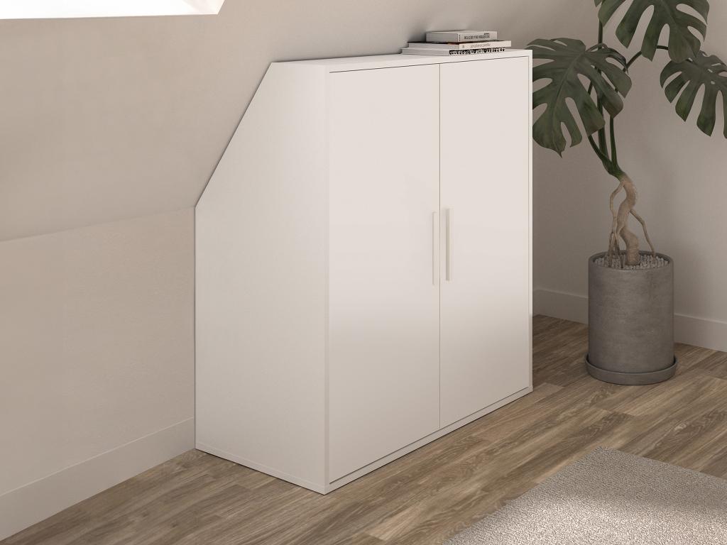 Armoire sous pente 2 portes - Blanc - ADEZIO | Leroy Merlin