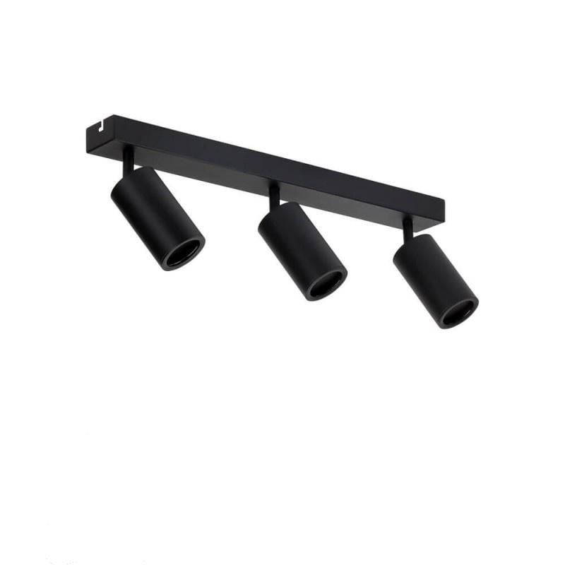 Spotlight Fixture - Tres cabezas - Negro - Cap GU10 - Aluminio ...