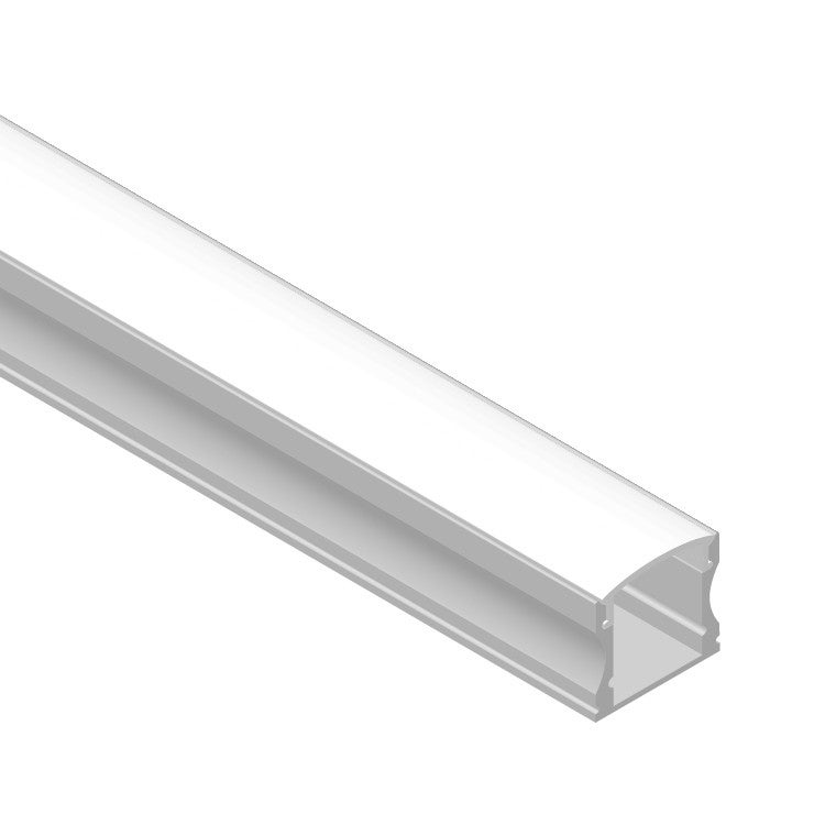 Perfil de aluminio LED U 17x14,5mm Anodizado, Cover Opal Blanco x2m ...