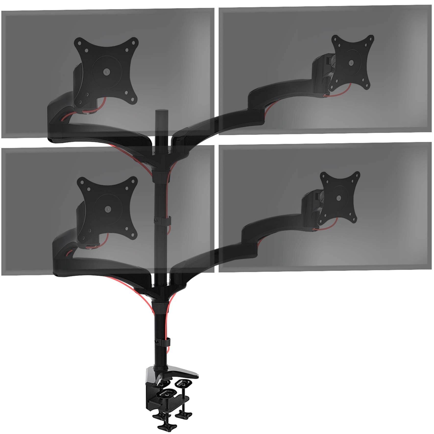 Duronic DM454 Support 4 Ecrans PC à Pince pour Bureau – Rotatif ...