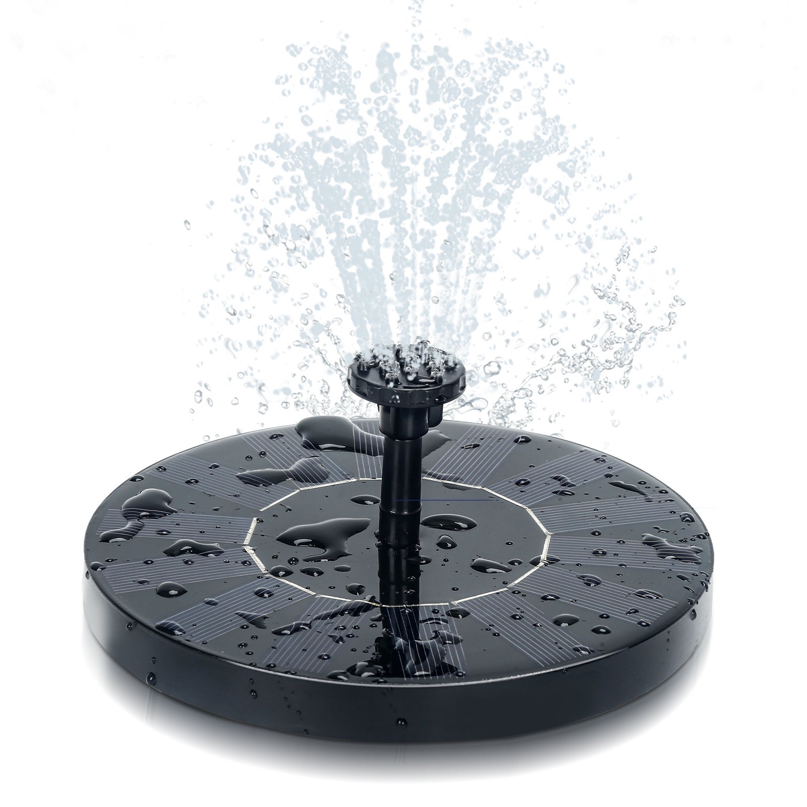 Fuente solar 1.5W bomba solar estanque con 6 efectos altura máxima 65 ...