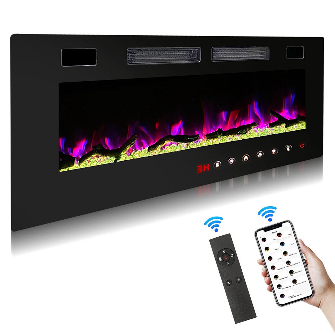Cheminée électrique d’ambiance – Effet flamme 3D réaliste – Chauffage ...
