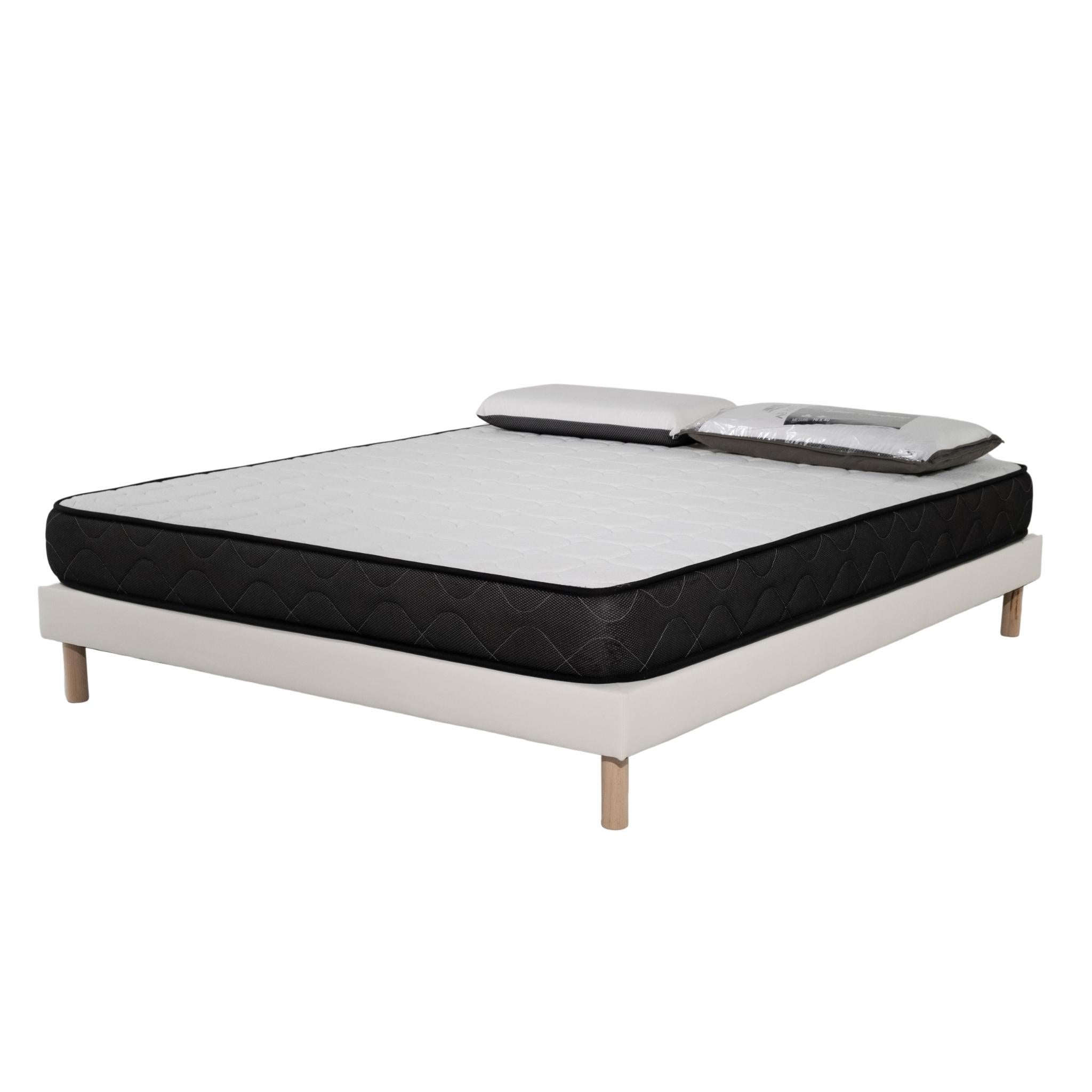 Ensemble Matelas mousse Memory - 140x190cm et 2 Oreillers 70x40 ...