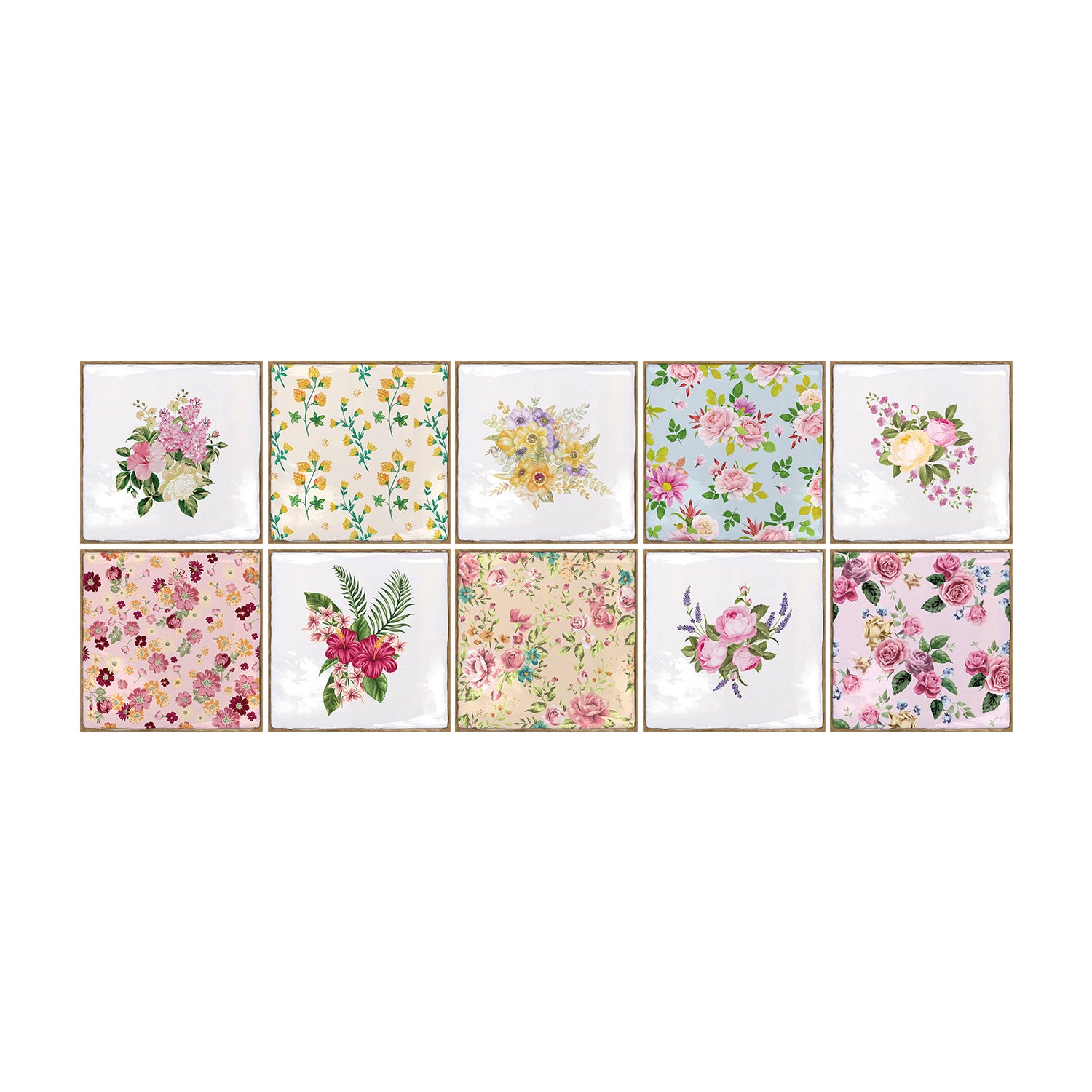 Carrelage Adhésif 15x15cm Design Floral Credence Adhesive pour Cuisine ...