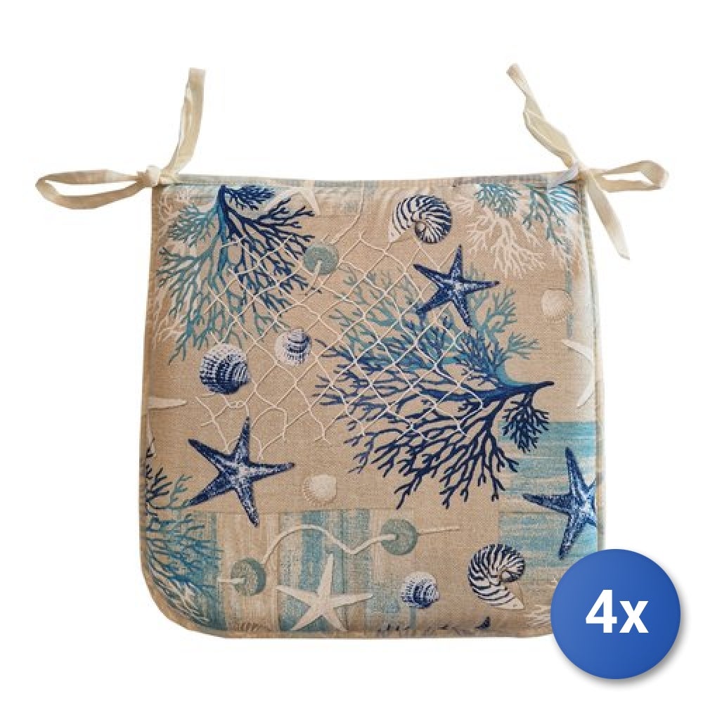 4x Olibò Coussin de siège Bleu clair Pour meubles et accessoires de ...