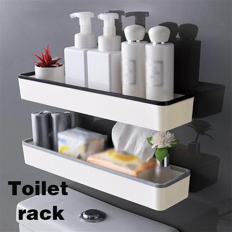 Étagère Salle de Bain Sans Perçage - Support Coin Douche Flottant ...