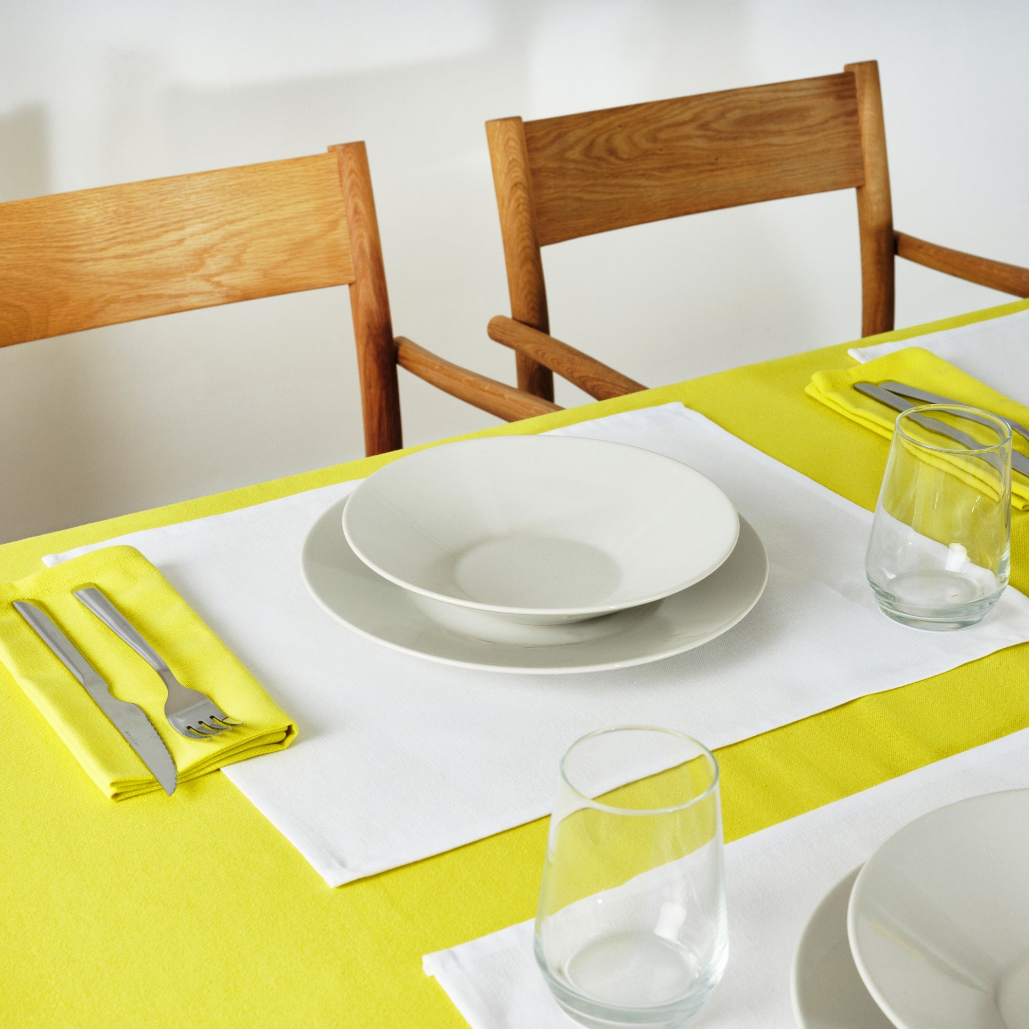 Lot de 2 sets de table unis 100 % lin Blanco Optico 35x50 cm | Leroy Merlin