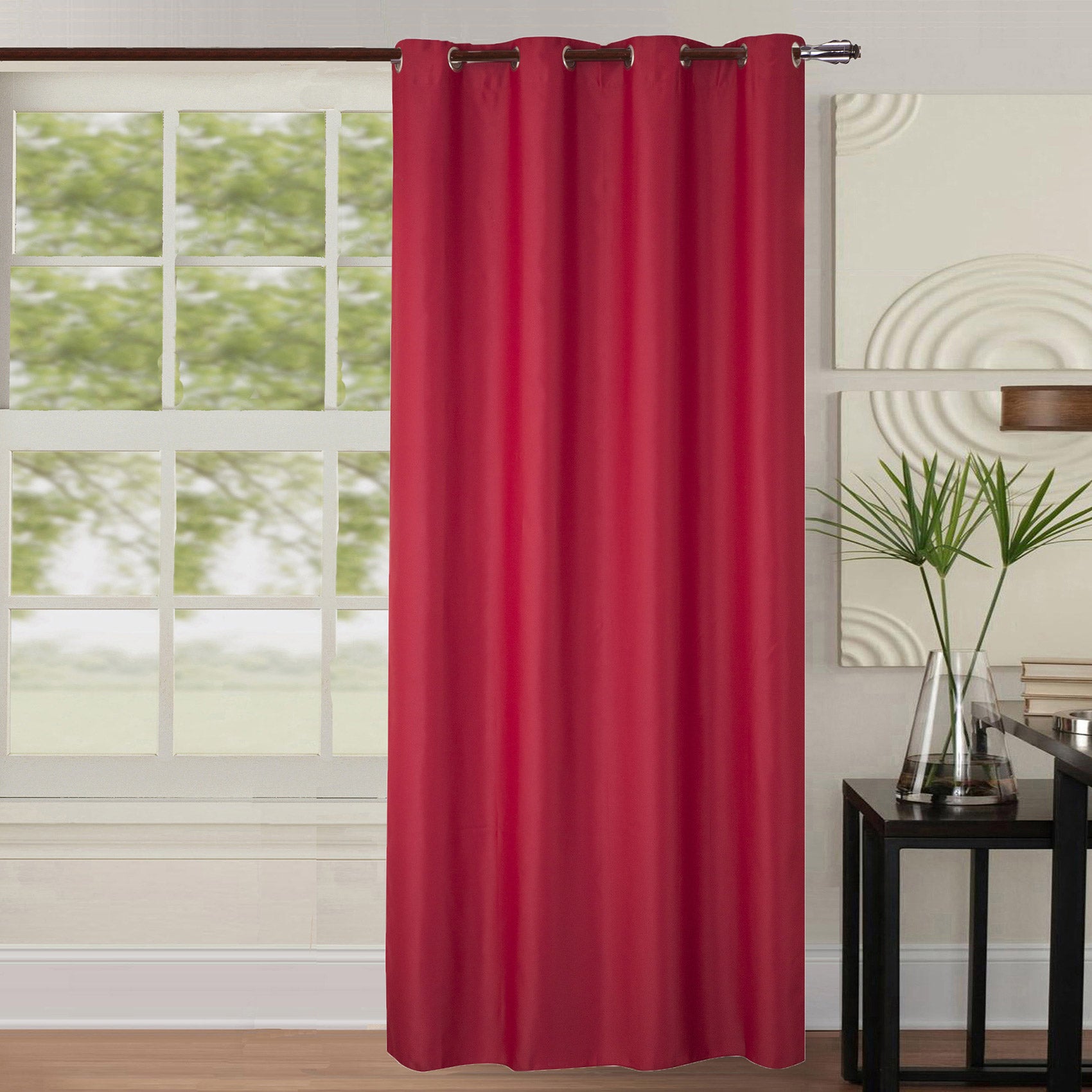Rideau occultant uni coloré - Rouge - 140x260 cm - Polyester | Leroy Merlin