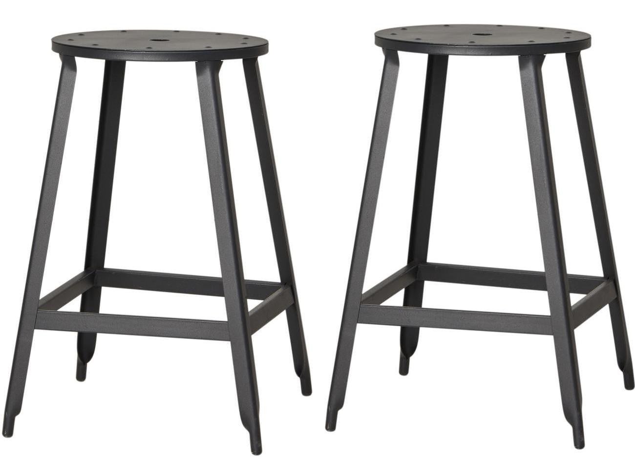 Tabouret de bar métal noir Manuk - Lot de 2 | Leroy Merlin