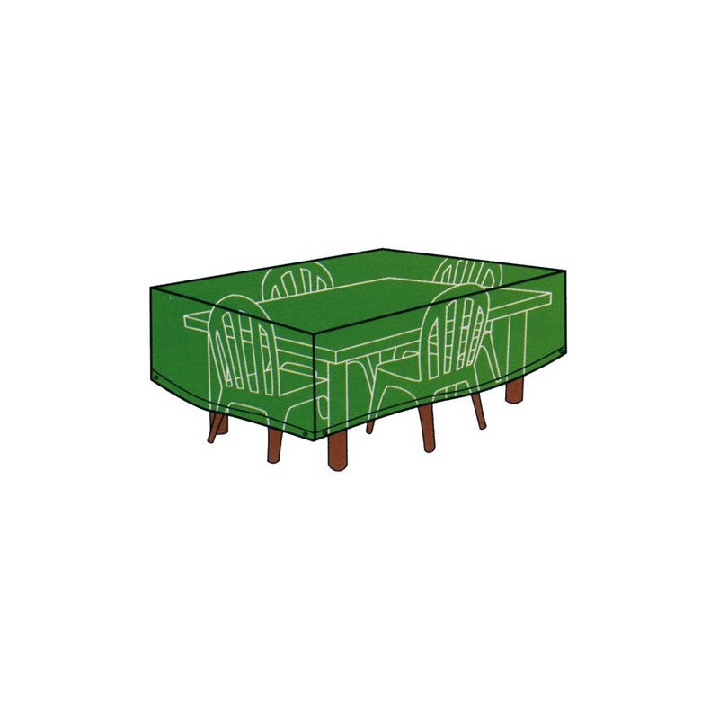 Copertura per tavolo rettangolare con sedie 173x215x90 cm – PVC verde ...