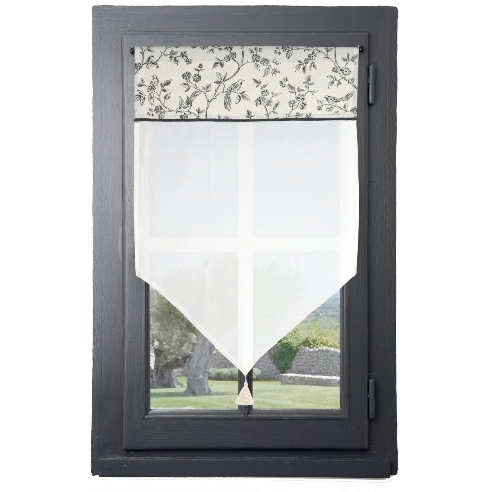 Brise bise passe-tringle style campagne chic - Ecru - 45x60 cm - Coton ...