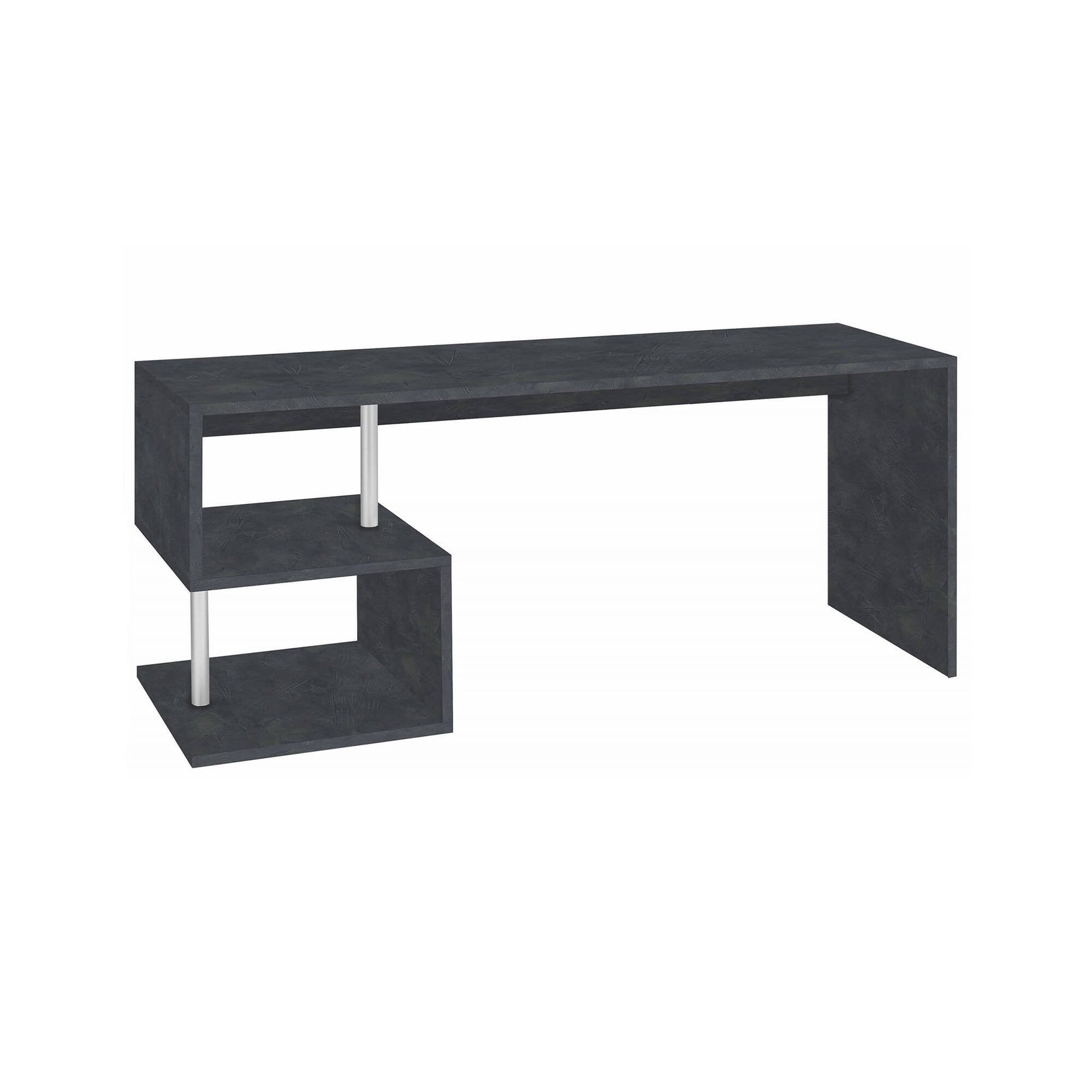 Bureau Made in Italy, 2 Étagères Modulables, Support PC, 180x60x78h cm ...