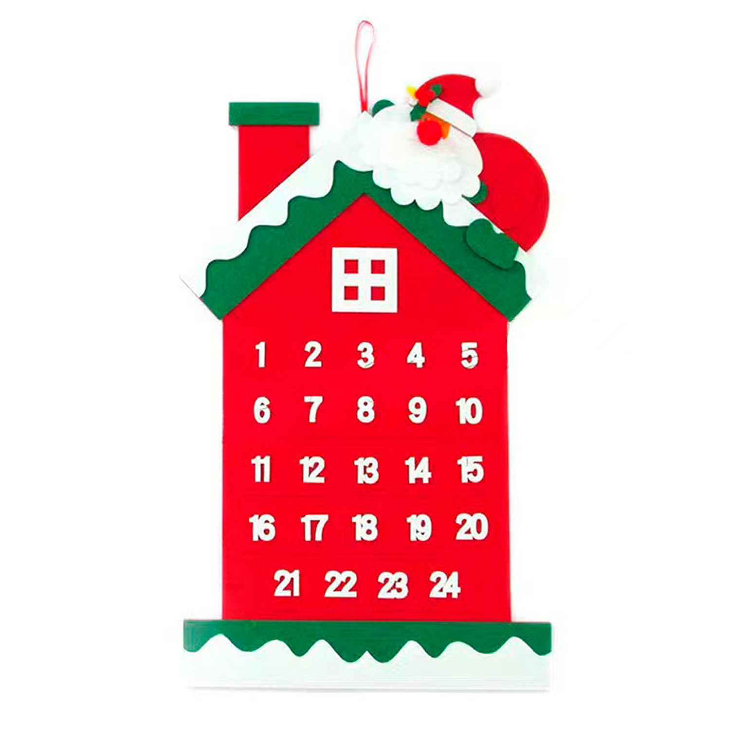 Calendrier de l'Avent en forme de maison avec cheminée et Père Noël à ...