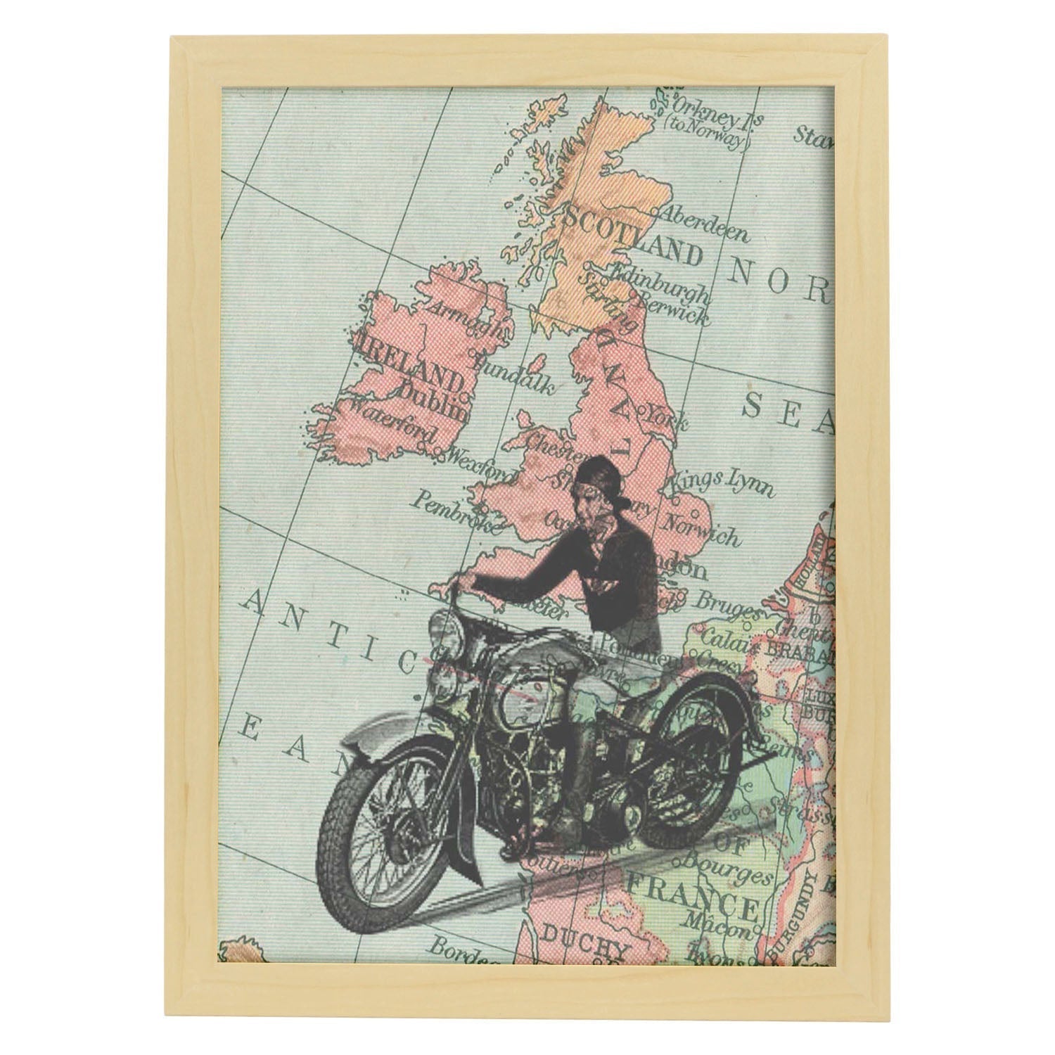 Poster De Moto En Inglaterra. Láminas De Mapas Del Mundo. Decoracion ...
