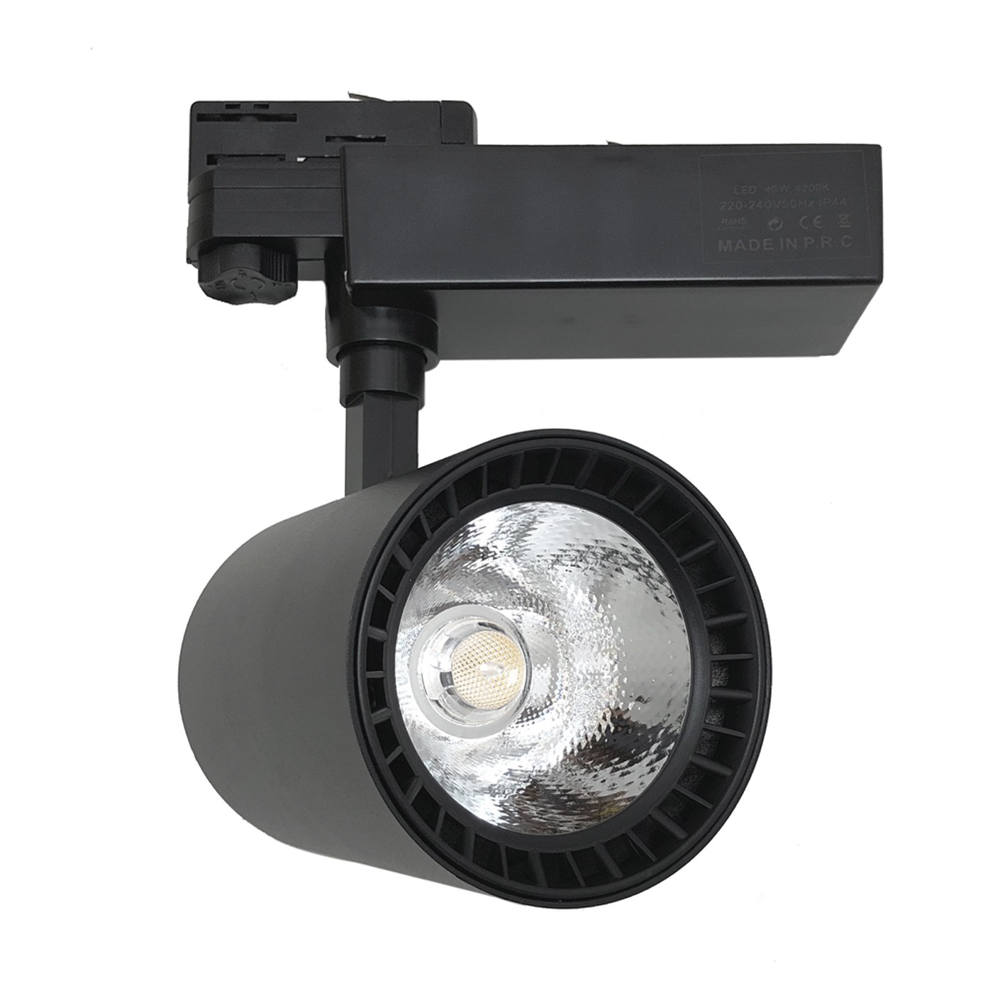 Spot LED sur Rail 40W 80° COB Triphasé NOIR - Blanc Froid 6000k - 8000k - SILUMEN | Leroy Merlin