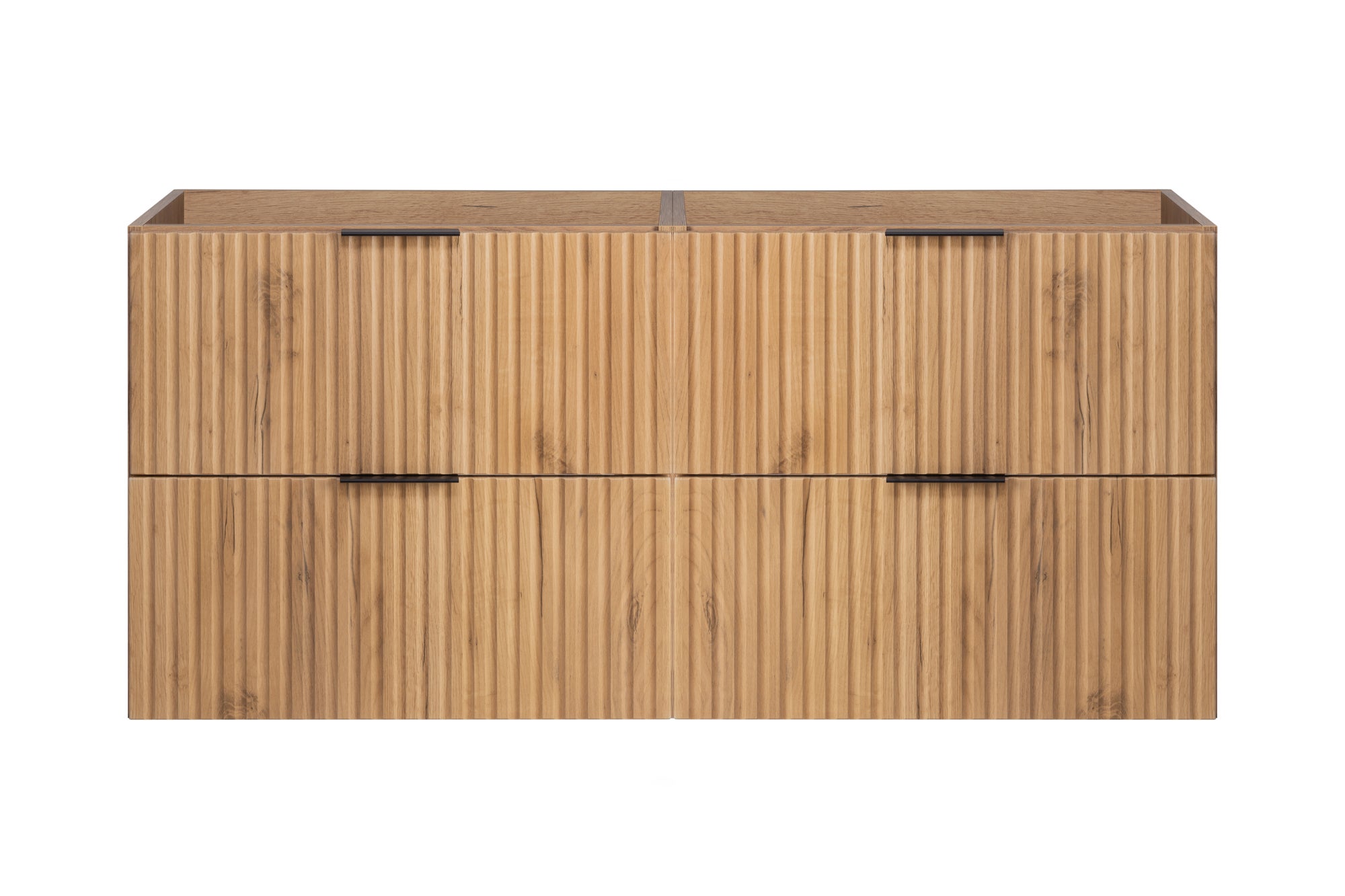 Mueble de lavabo, Roble Craft + tirador Negro, 120 (2 x 60 cm) x 57 x ...