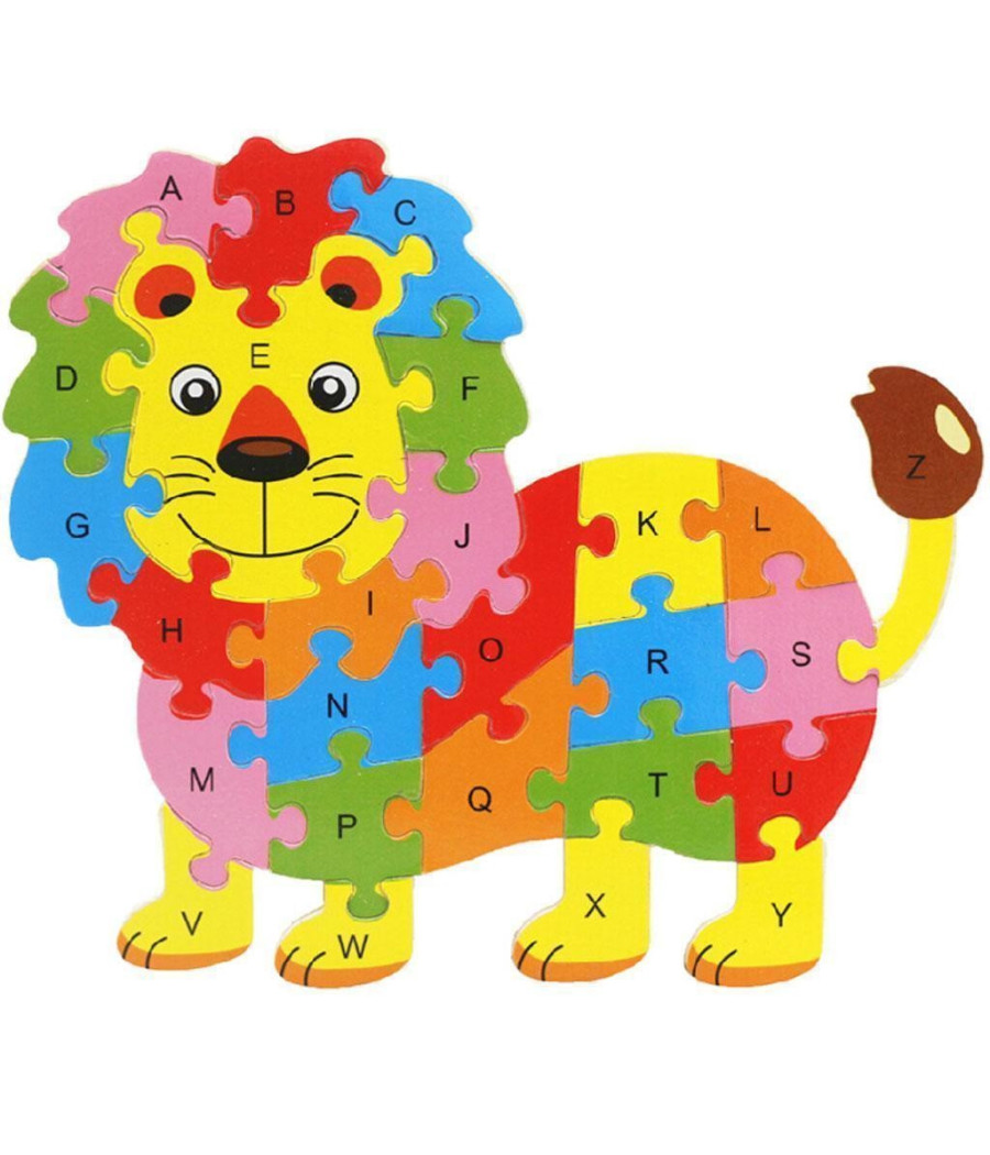 PUZZLE 3D IN LEGNO GIOCO EDUCATIVO NUMERI LETTERE PER BAMBINI FORMA ...