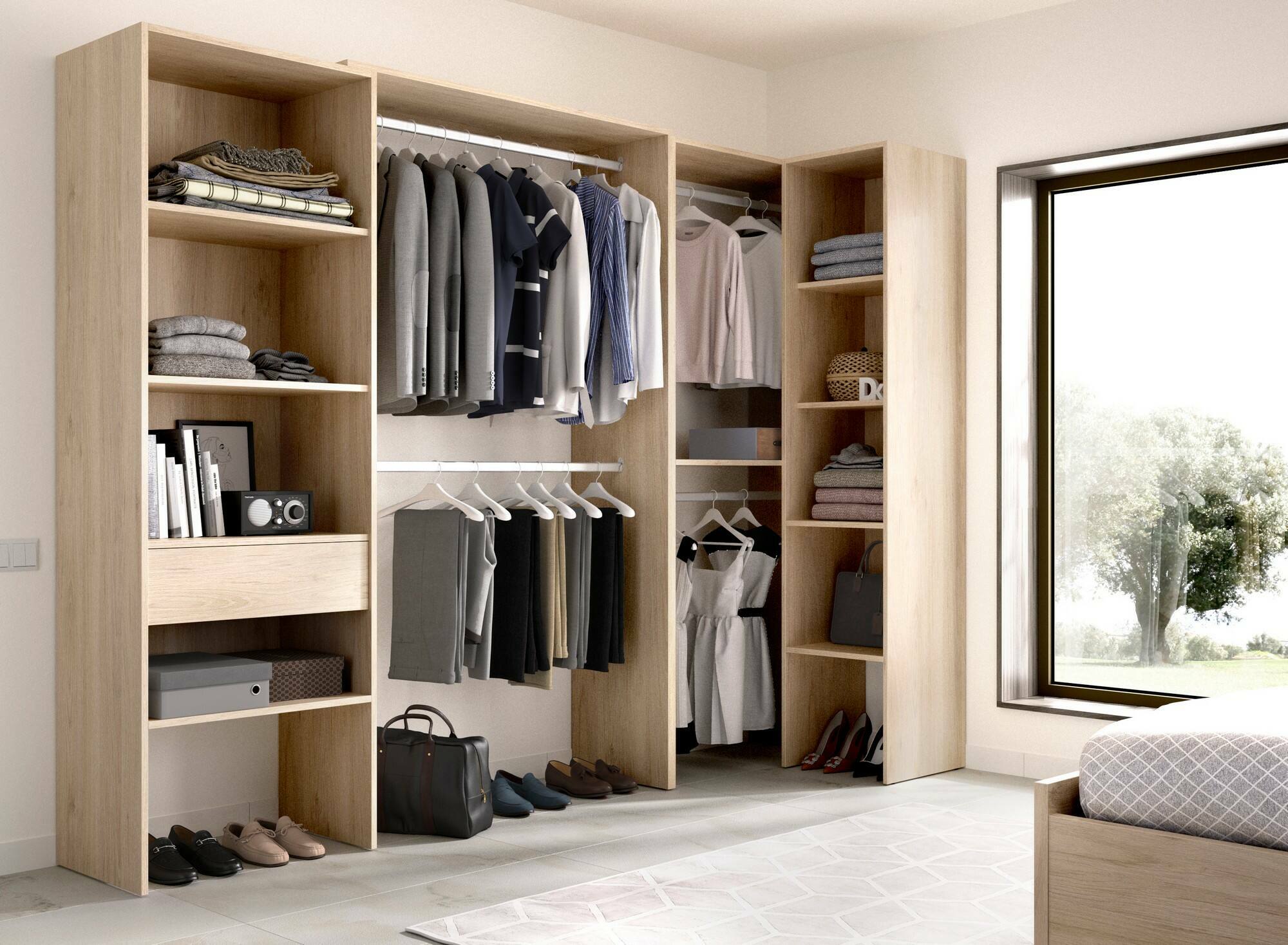 Grande Garde-robe Arera, Structure pour dressing d'angle, Cintre d ...