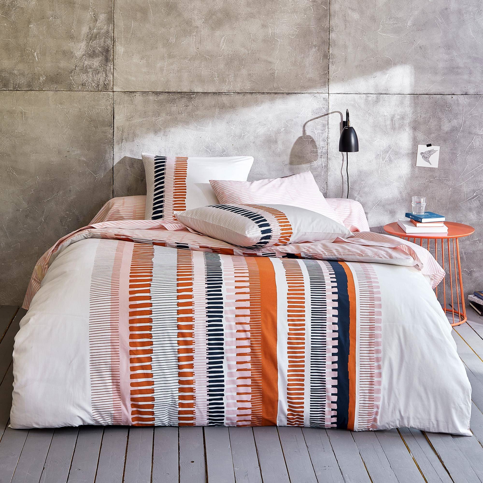 Drap-housse FLORENT 140x190x28 rose en coton | Leroy Merlin