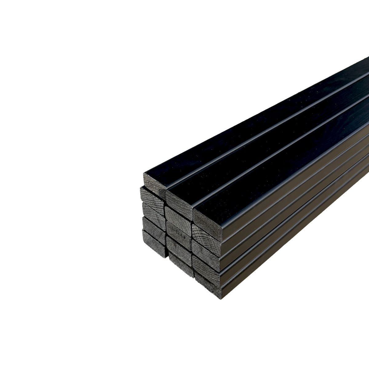 Lot de 15 Tasseaux Pin Abouté Peint Noir, L.250 cm x l.2 cm, Ep.4 cm ...