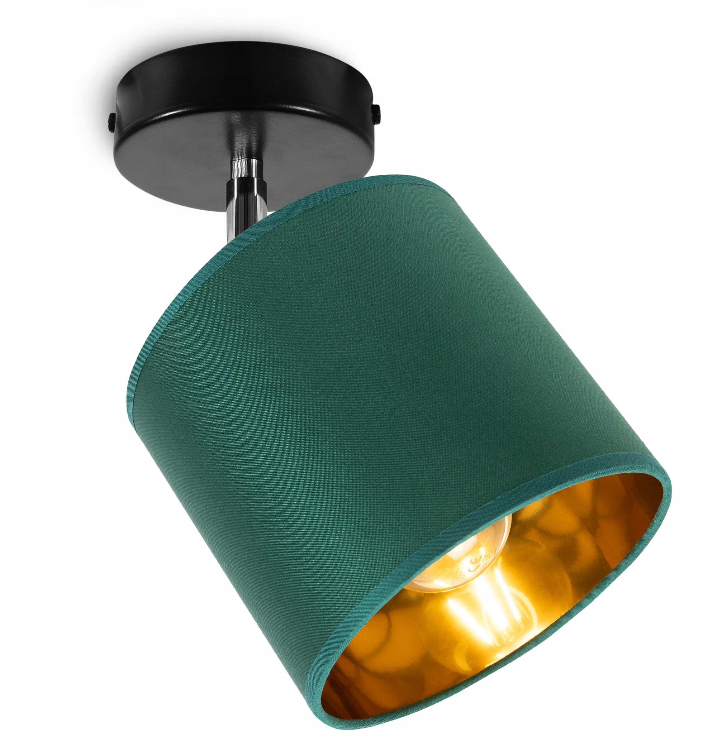 Applique murale Gama Elegance 1xE27 abat-jour cylindrique or/vert Light ...