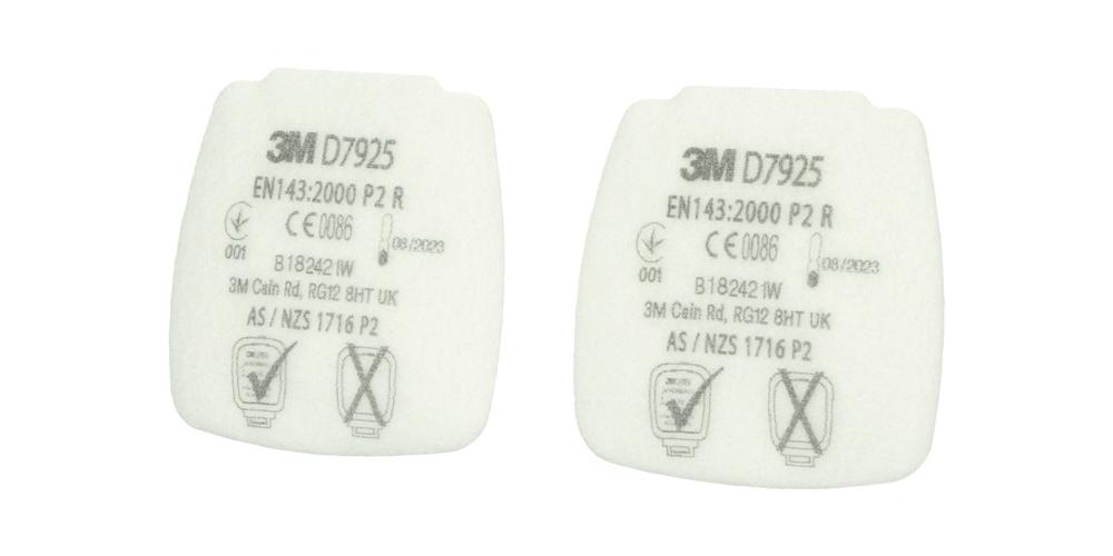 3M Filtre à poussière fine D7925 EN143:2000/A1:2006 P2R adapté à ...