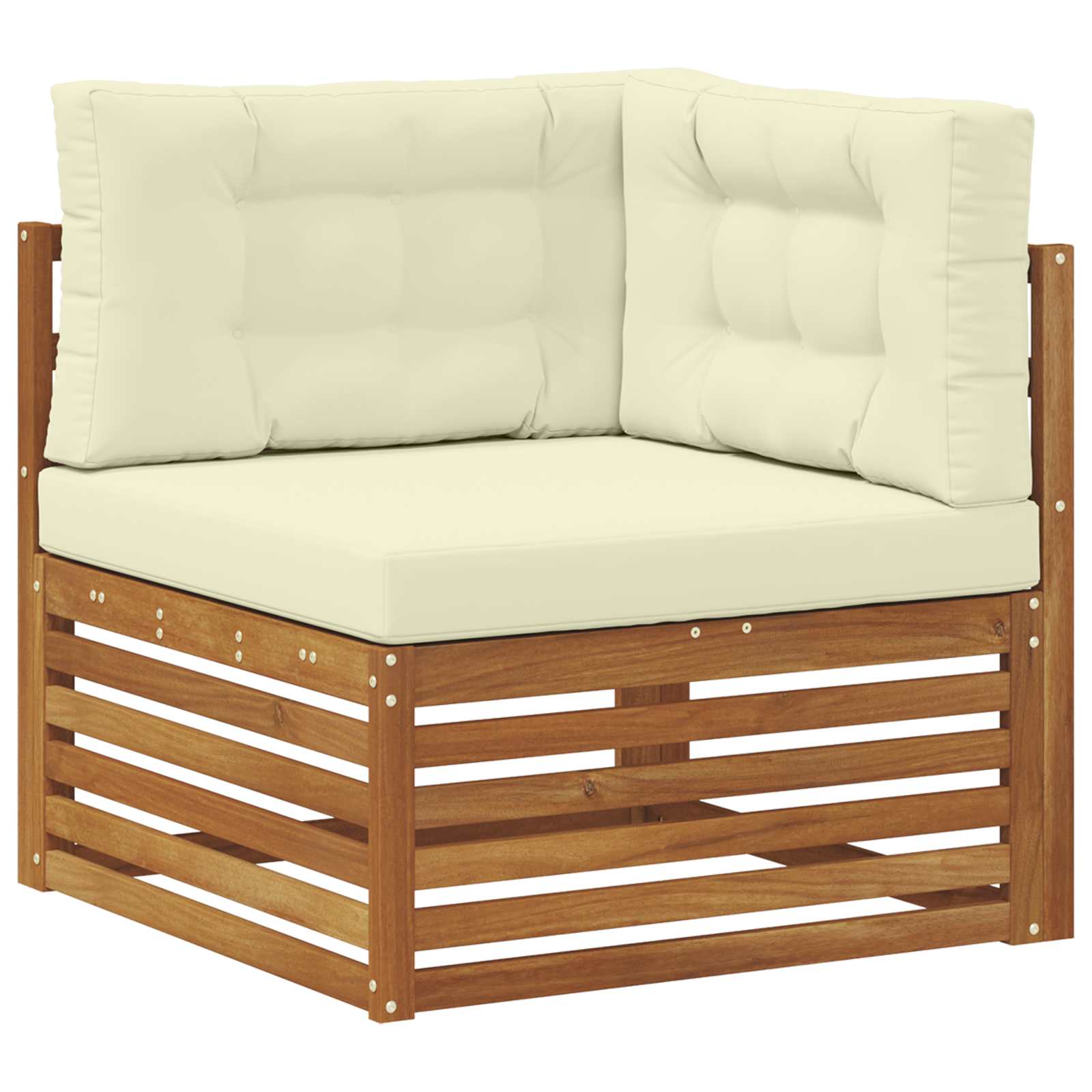 Sofá esquinero de exterior Madera de Acacia Sólida Natural | Leroy Merlin