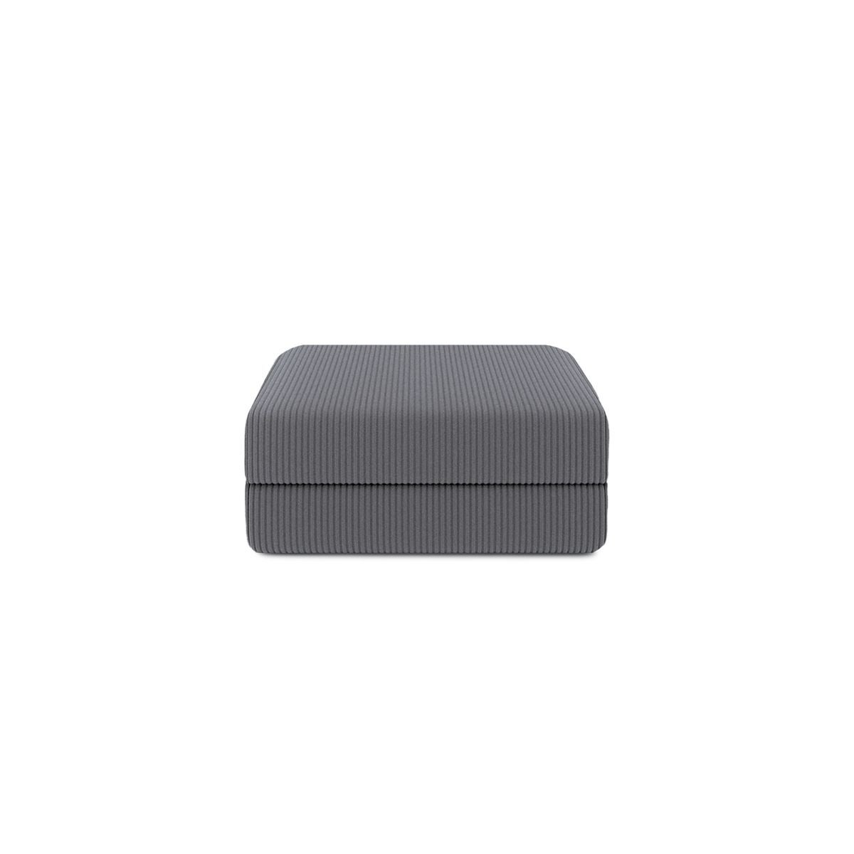 Pouf modulable et convertible - Velours côtelé - Gris | Leroy Merlin