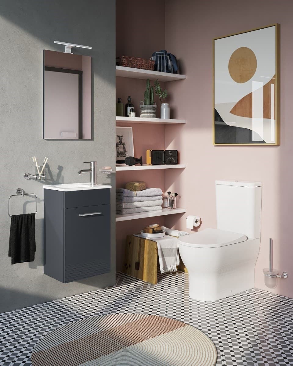 Vitra Mia ensemble meuble 39x61x28 cm avec miroir, lavabo et éclairage ...