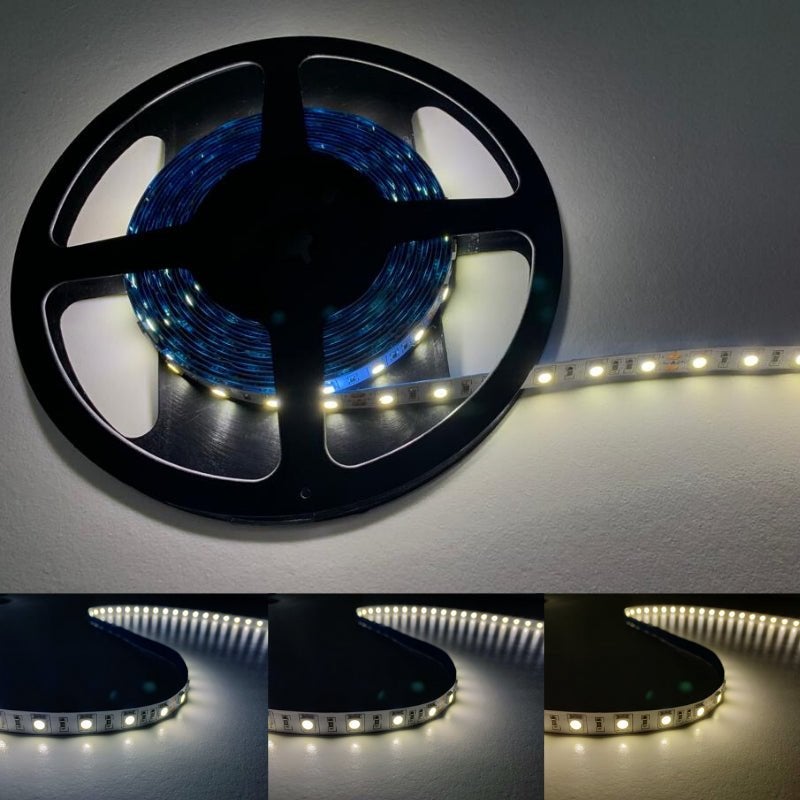 Tira LED 5M 24V 5050 IP20 60LED/m - Blanco cálido 2300K - 3500K ...