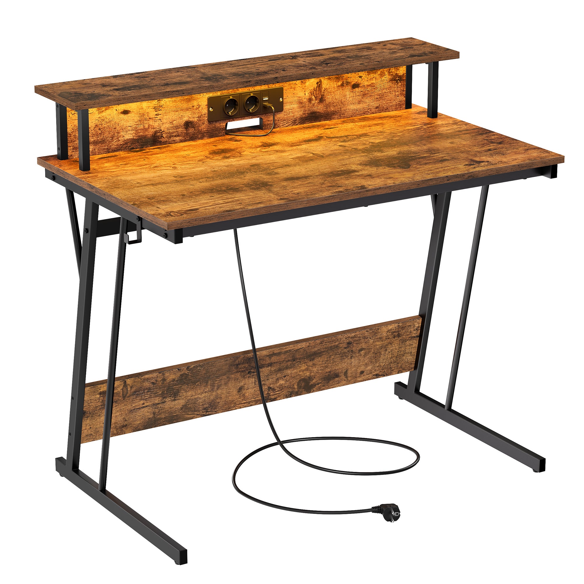 Bureau Gaming avec LED et Multiprise, Table Gamer, Bureau Informatique ...