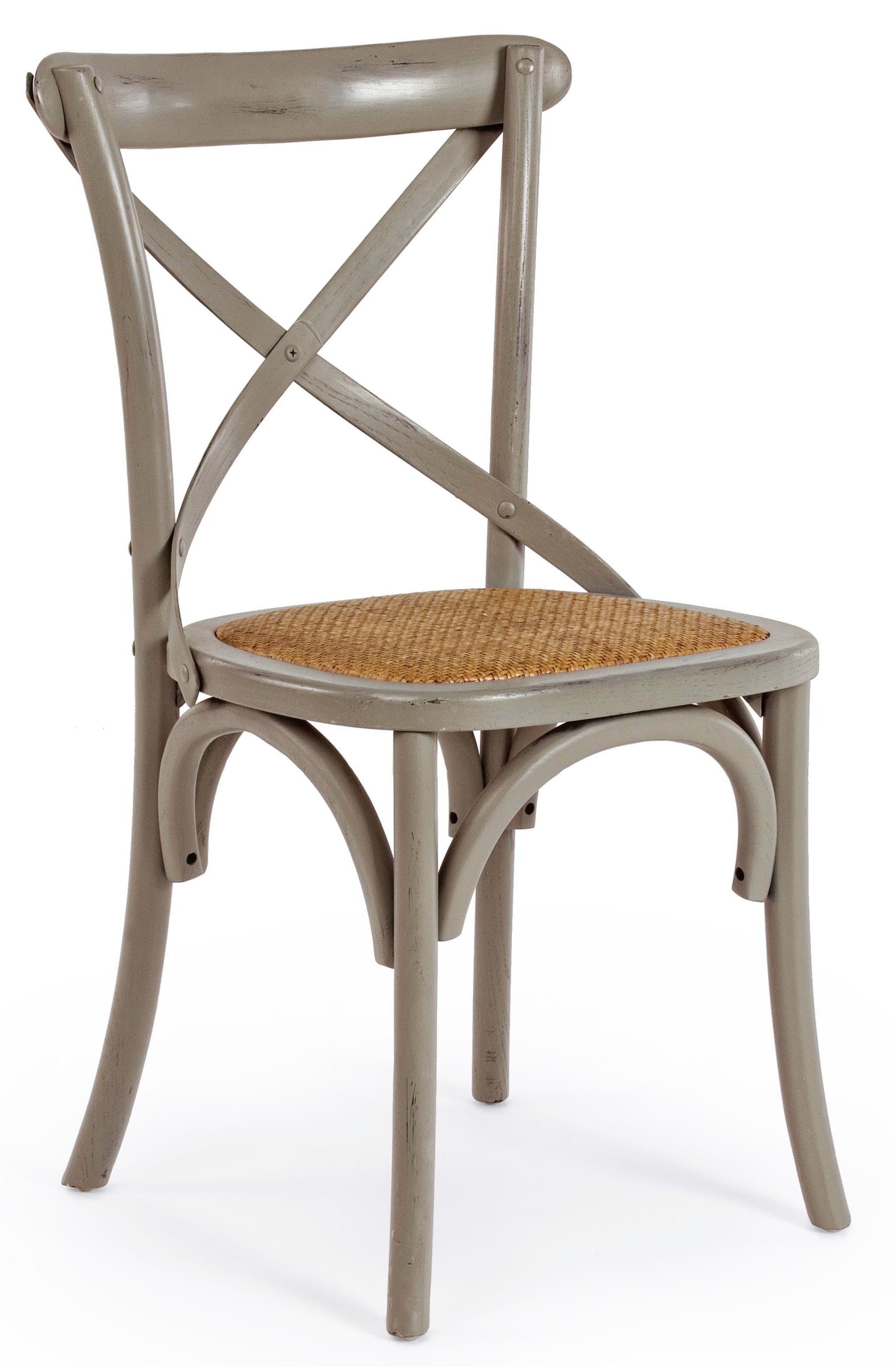 Chaise de cuisine Kiken - Fusion élégante de bois d'orme et rotin ...