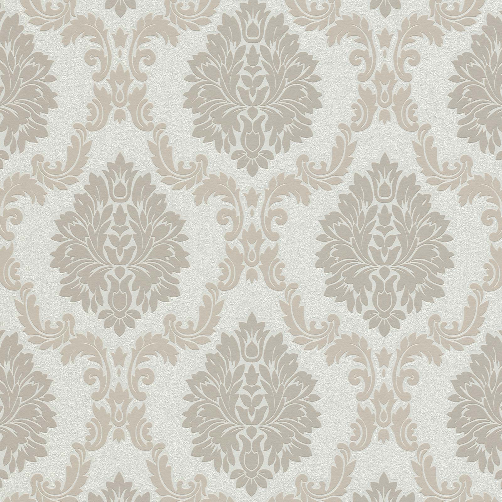 Papier peint à motif baroque beige crème pour chambre Tapisserie ...