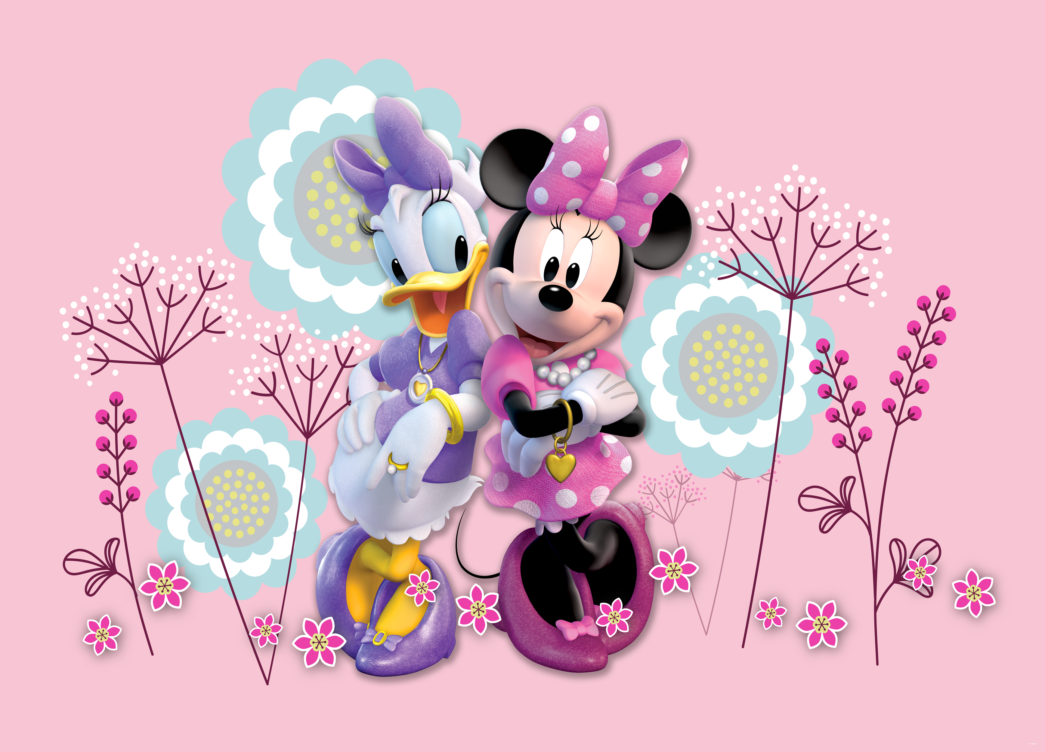 Affiche#0 Minnie Mouse & Daisy Duck rose - 160 x 110 cm - Disney ...