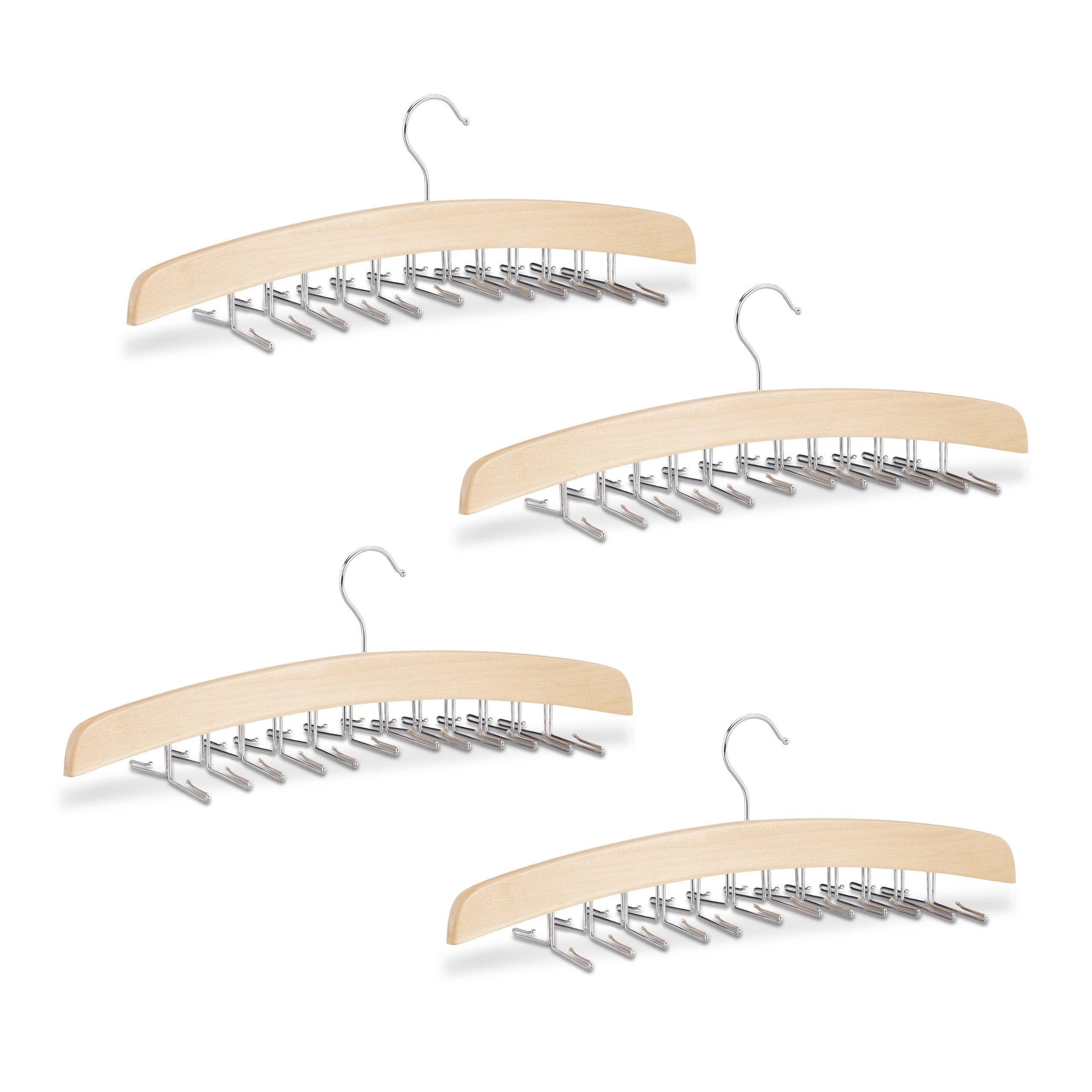 Relaxdays Set de 4 perchas para corbatas, Para 24 corbatas, 360ª ...