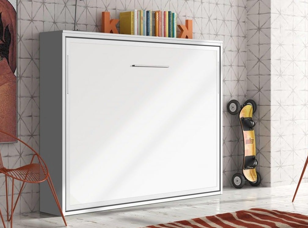 Lit escamotable horizontal 160x200 Valeria - Pieds synchronisés-Avec ...