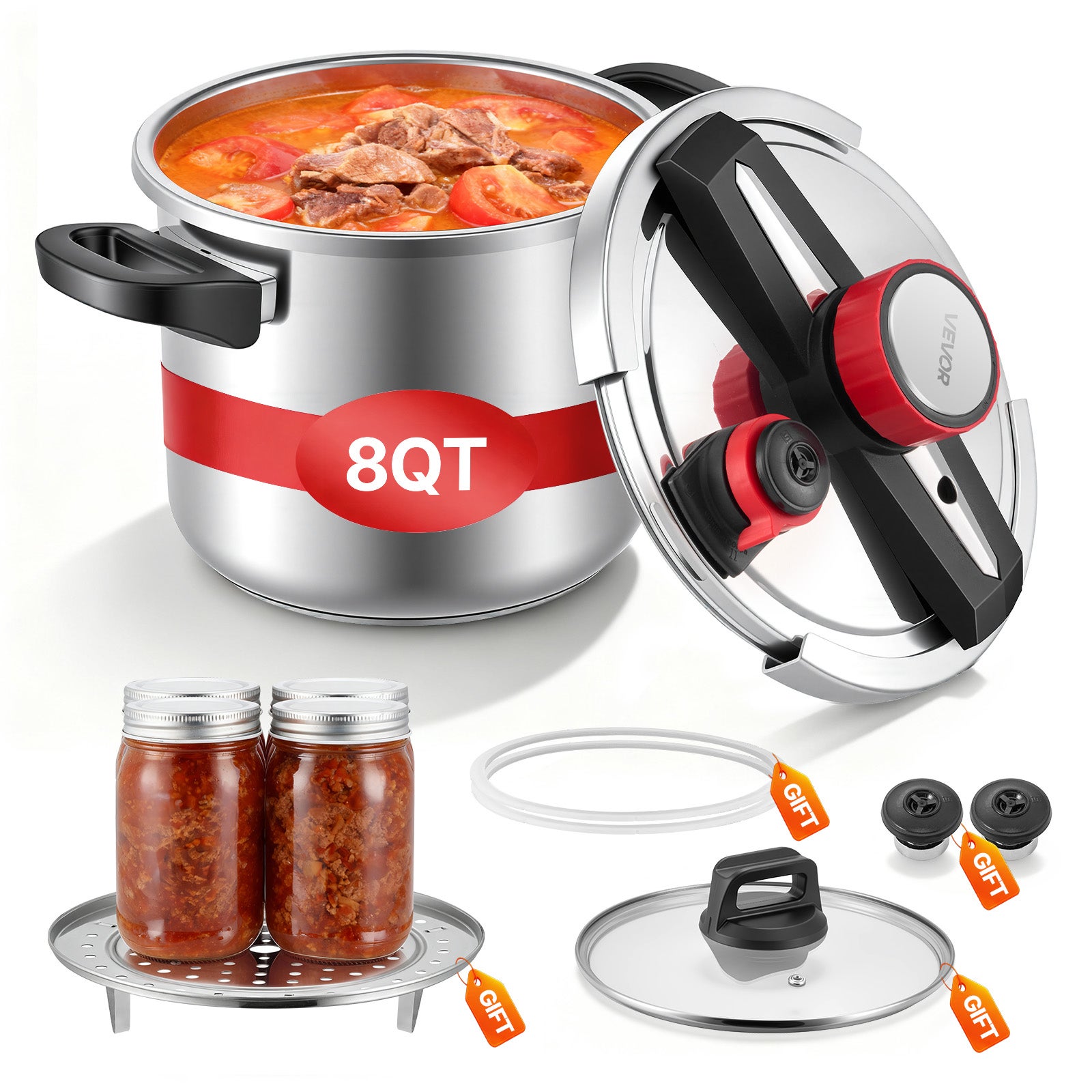 Autocuiseur VEVOR 7 L, Casserole Pression en Acier Inox avec Panier ...