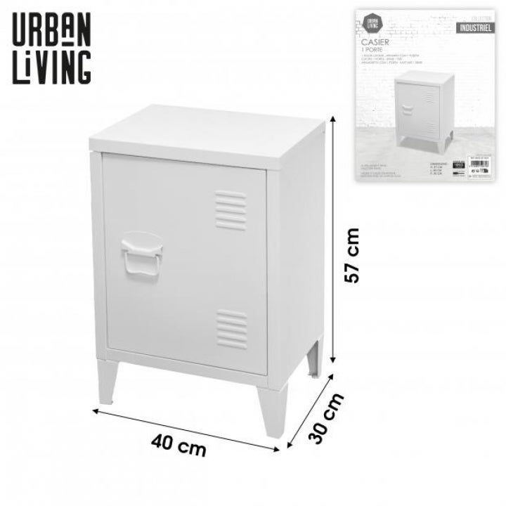 "INDUSTRIEL WHITE" CASIER EN METAL AVEC 1 PORTE 40X30XH57CM | Leroy Merlin