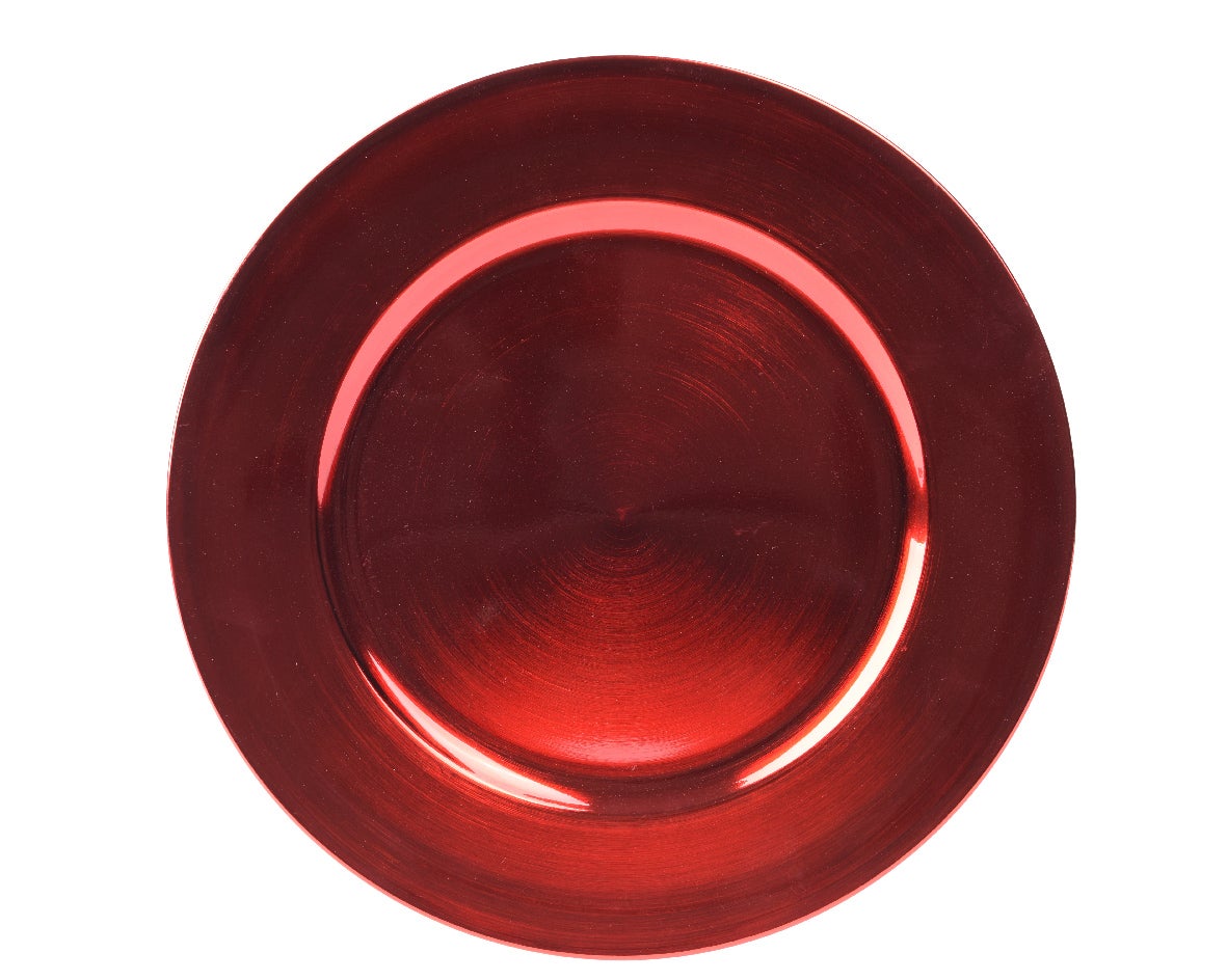 Plat décoratif rouge métallisé d. 33 cm | Leroy Merlin