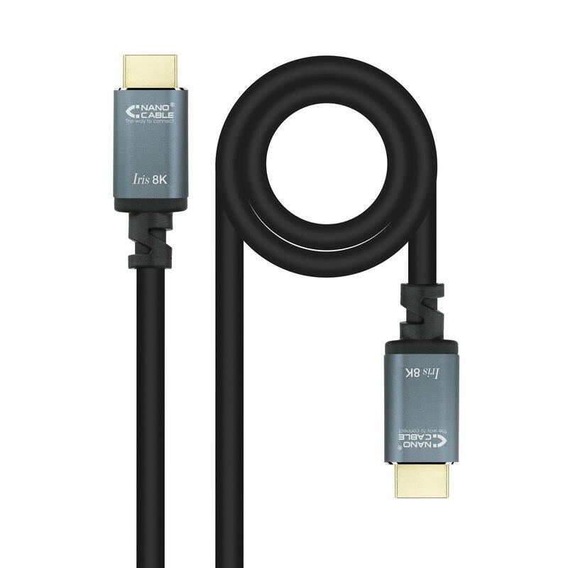 Cable HDMI 2.1 8K Nanocable 10.15.8002/ HDMI Macho - HDMI Macho/ 2m/ Negro | Leroy Merlin