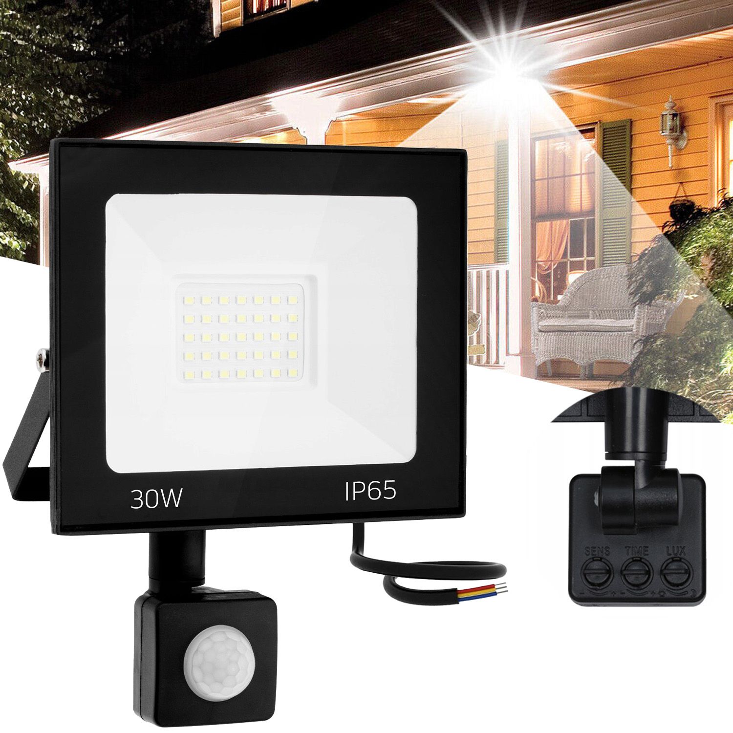 PANEL LED MOTION SENSOR TOOLIGHT RSL007-30NS BLACK | Leroy Merlin
