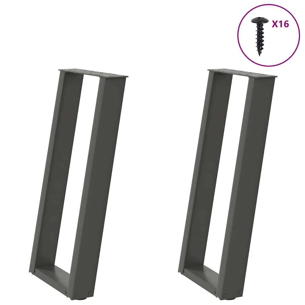 Pieds de table console forme de U 2 pcs 38x(72-73) cm acier vidaXL ...