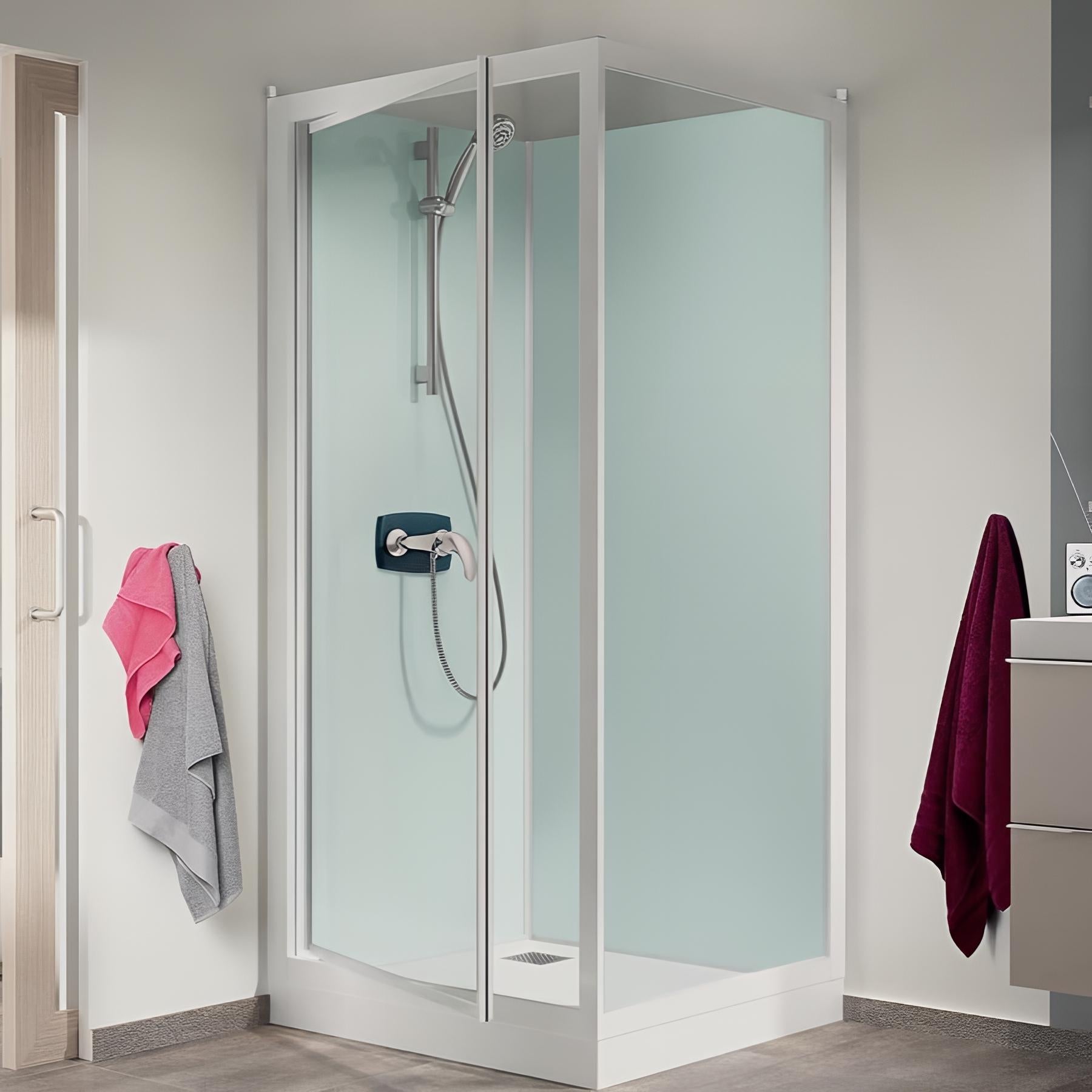 Cabine de douche d'angle KINEDO GLASS 80x80 hauteur du receveur de ...