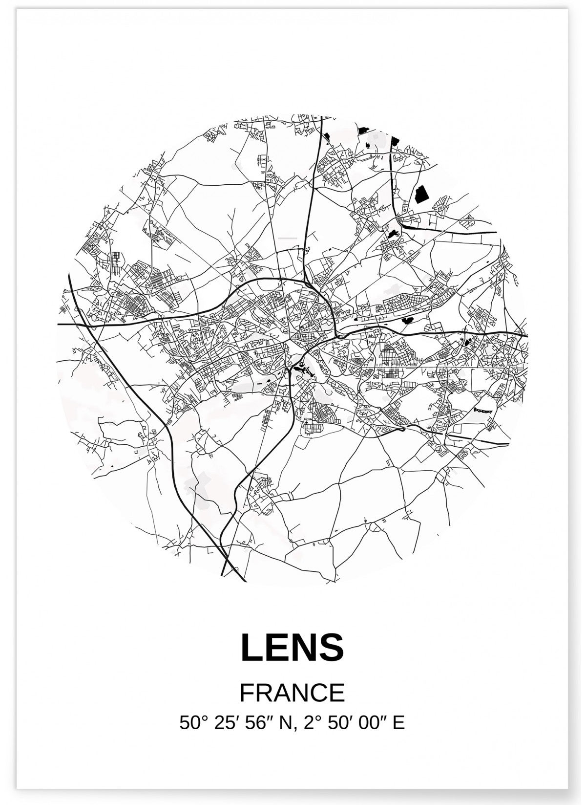 Affiche Carte Lens - Format A3 - | Leroy Merlin