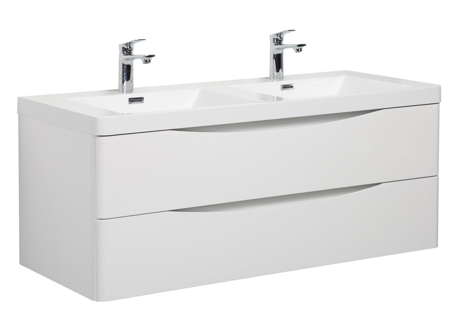 Meuble de salle de bain Vienna 120 cm lavabo Blanc brillant | Leroy Merlin