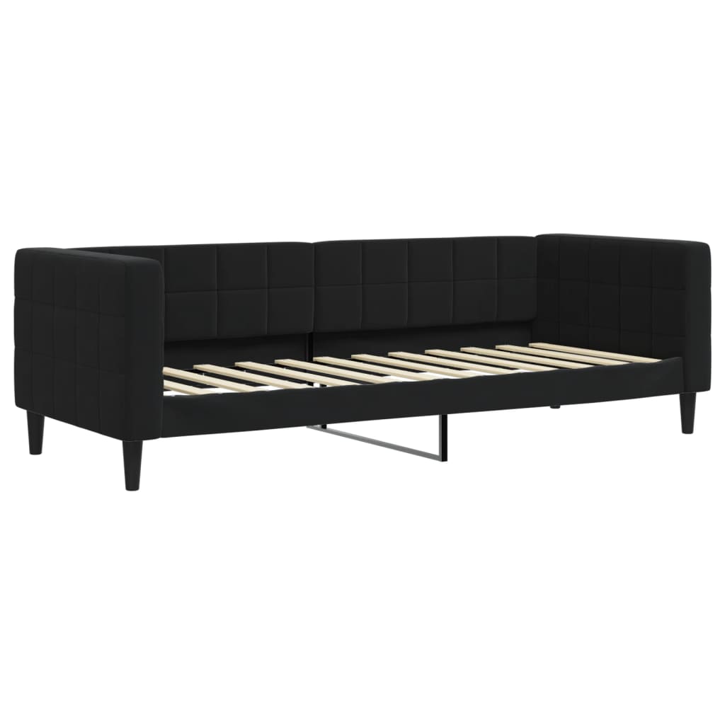 Lit simple | Lit de repos noir 80x200 cm velours CFW52188 | Leroy Merlin