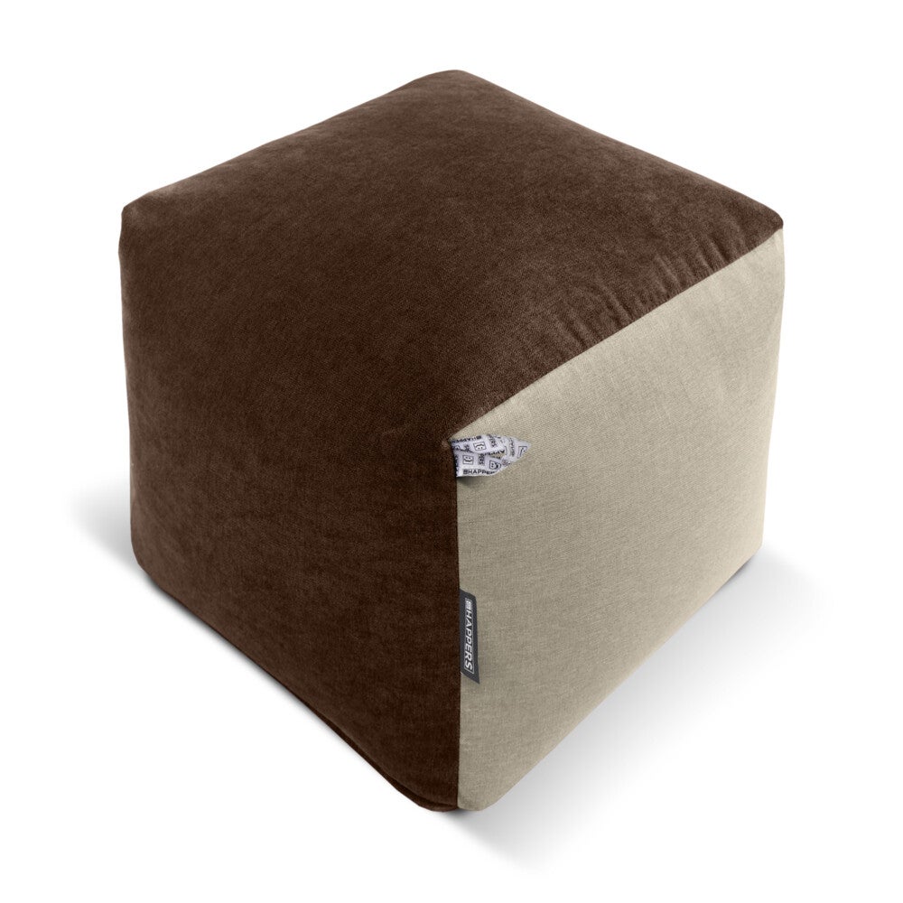 Puff Cuadrado Tex Marrón | Leroy Merlin