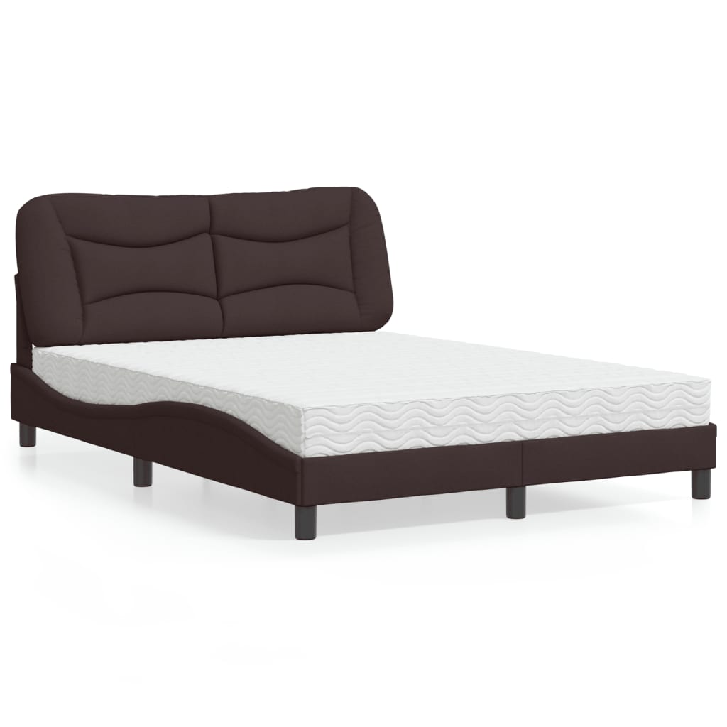 Cama con colchón tejido marrón oscuro 140x200 cm | Leroy Merlin