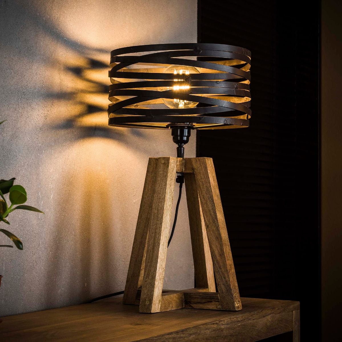 Lampe à poser en bois naturel et métal WISH | Leroy Merlin