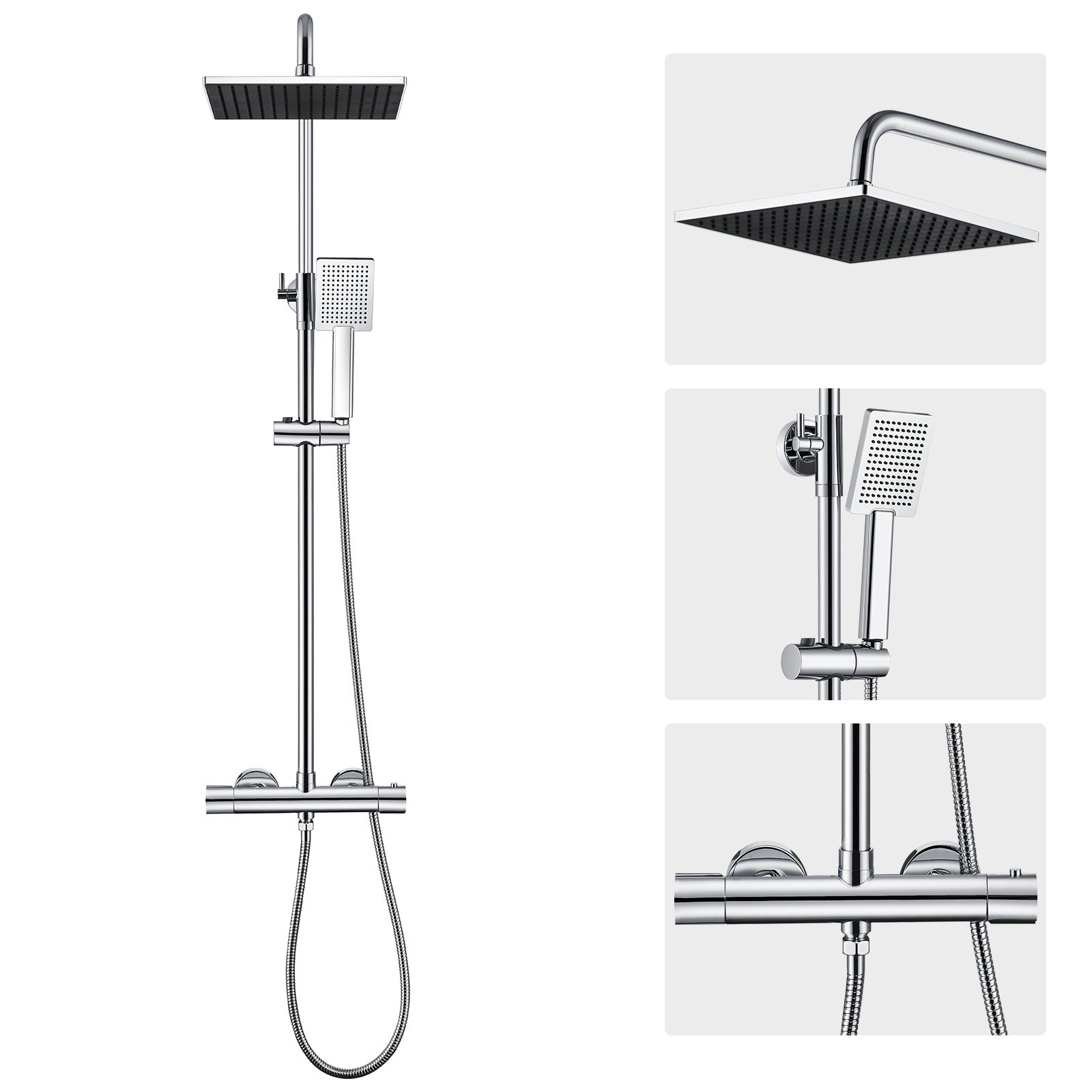 Auralummax Colonne Douche Kit avec Robinet Anti-brûlure Thermostatique ...